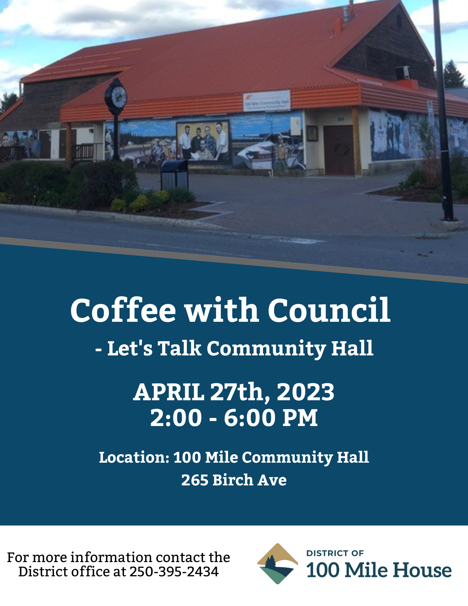 Coffee with Council - Let's Talk Community Hall | District of 100 Mile ...